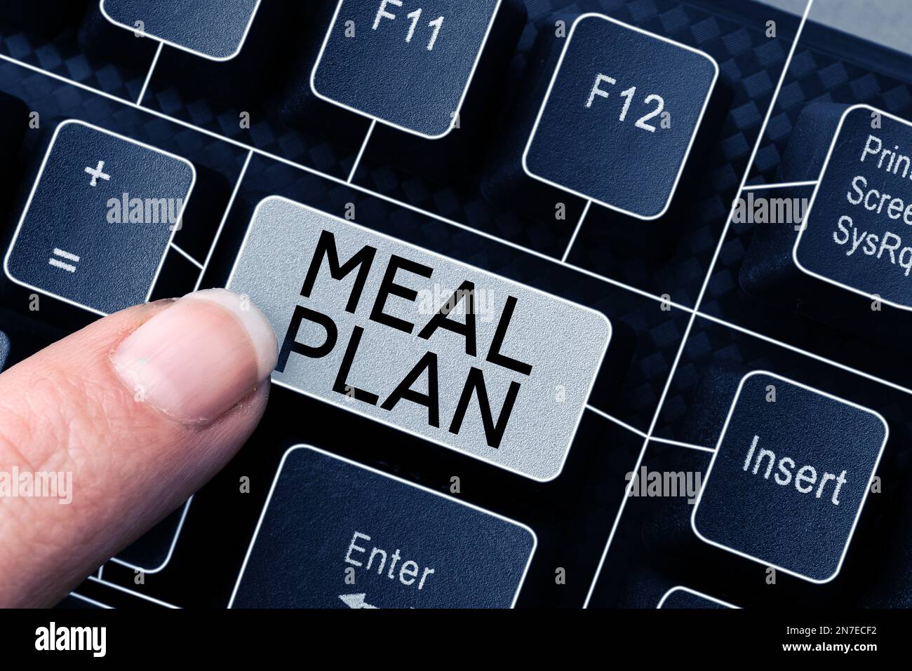 Conceptual display Meal Plan. Word Written on arrangement scheme of ...