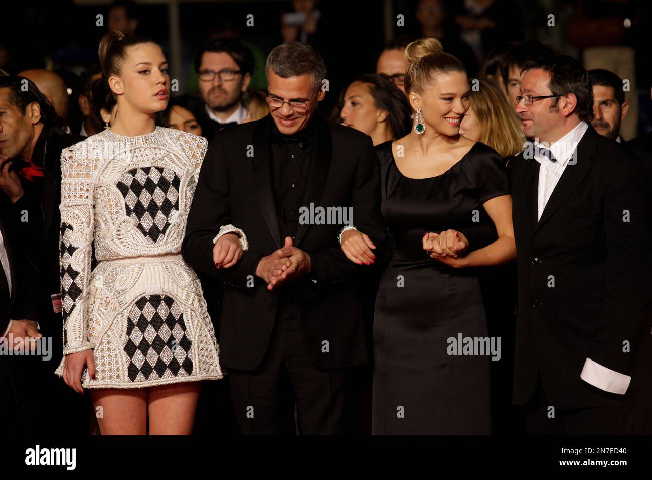From left, actress Adele Exarchopoulos, director Abdellatif Kechiche ...
