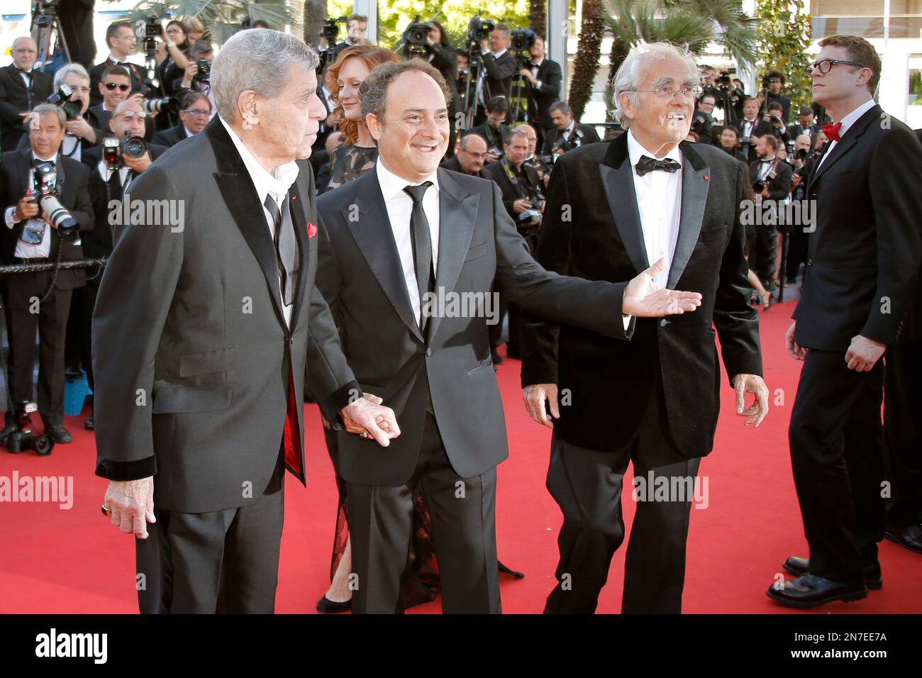 From left, comedian Jerry Lewis, actor Kevin Pollak, musician Michel ...