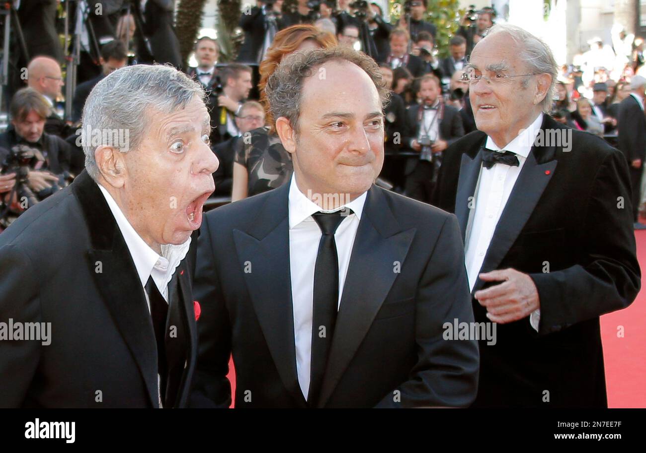 From left, comedian Jerry Lewis, actor Kevin Pollak and musician Michel ...