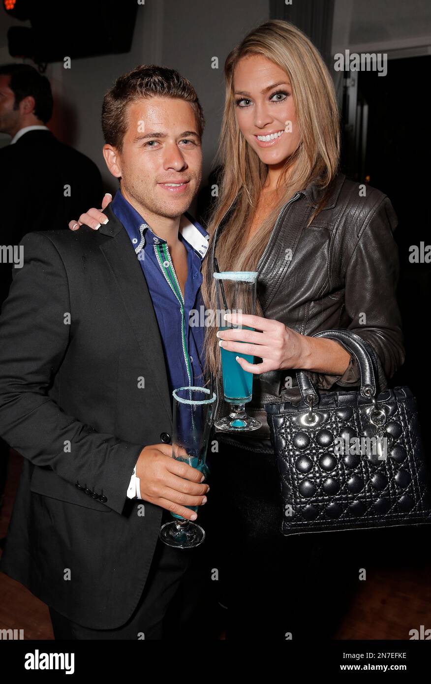 Johnny Dodge, left, and Cassandra Harris arrive at the LOVA World ...