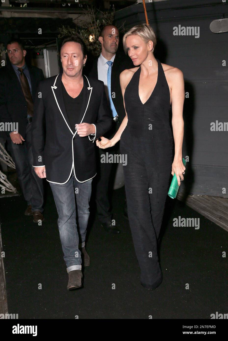 Musician Julian Lennon, left, and Monaco's Princess Charlene at the ...
