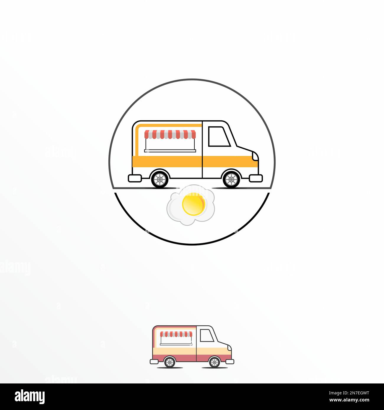 Van car for food or cafe with Egg image graphic icon logo design ...