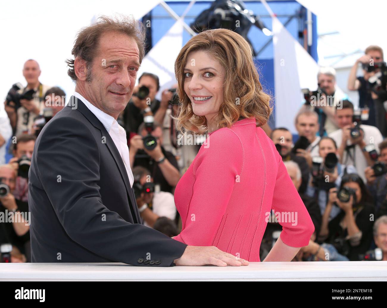Actors Vincent London and Chiara Mastroianni pose for photographers ...