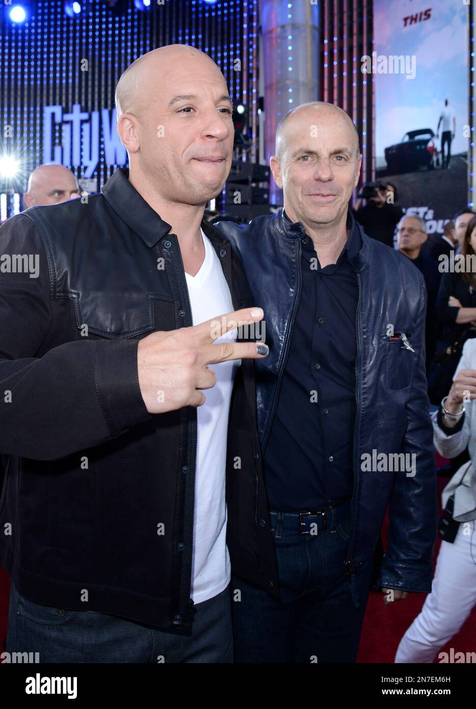Actor Vin Diesel, left, and producer Neil Moritz arrive at the LA ...