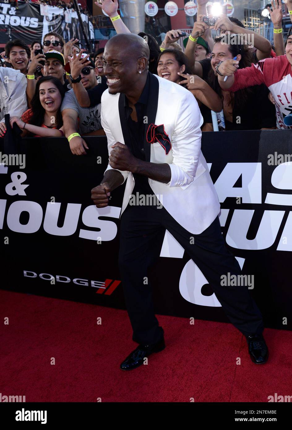 Actor Tyrese Gibson arrives at the LA Premiere of the "Fast & Furious 6 ...