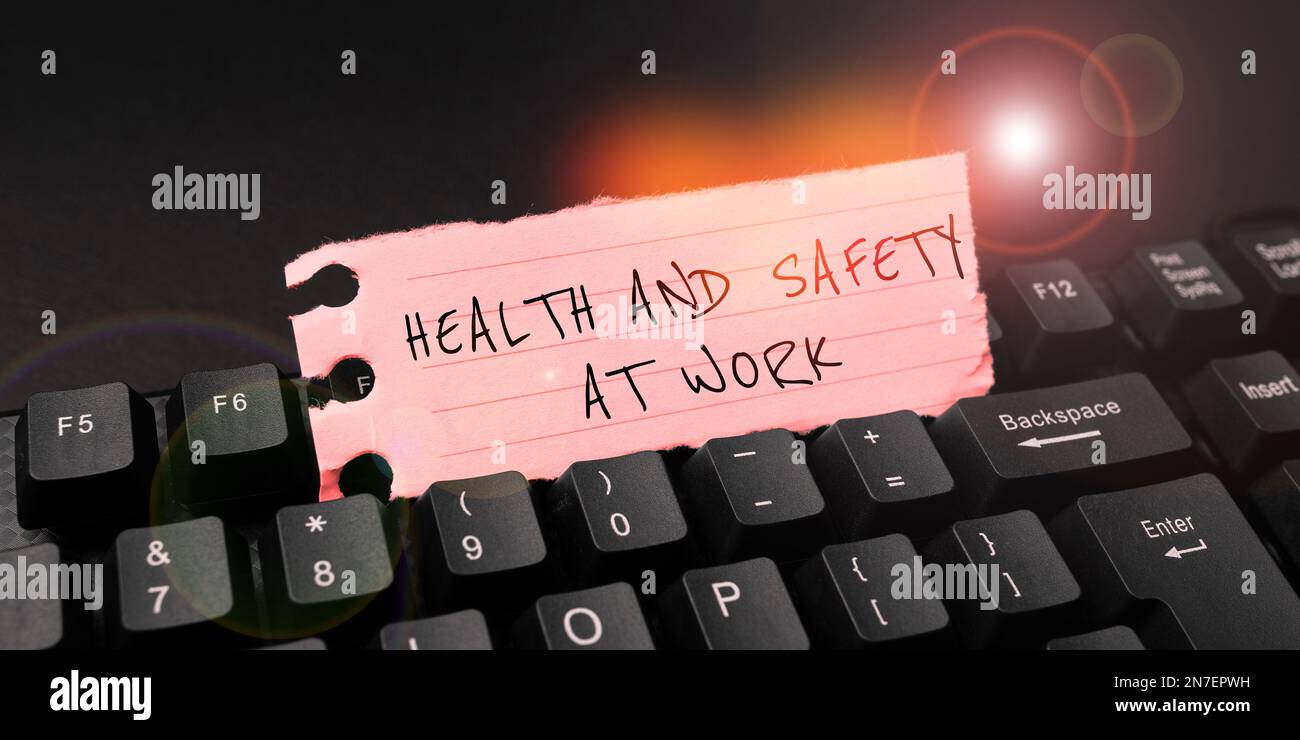 Writing displaying text Health And Safety At Work. Business overview ...