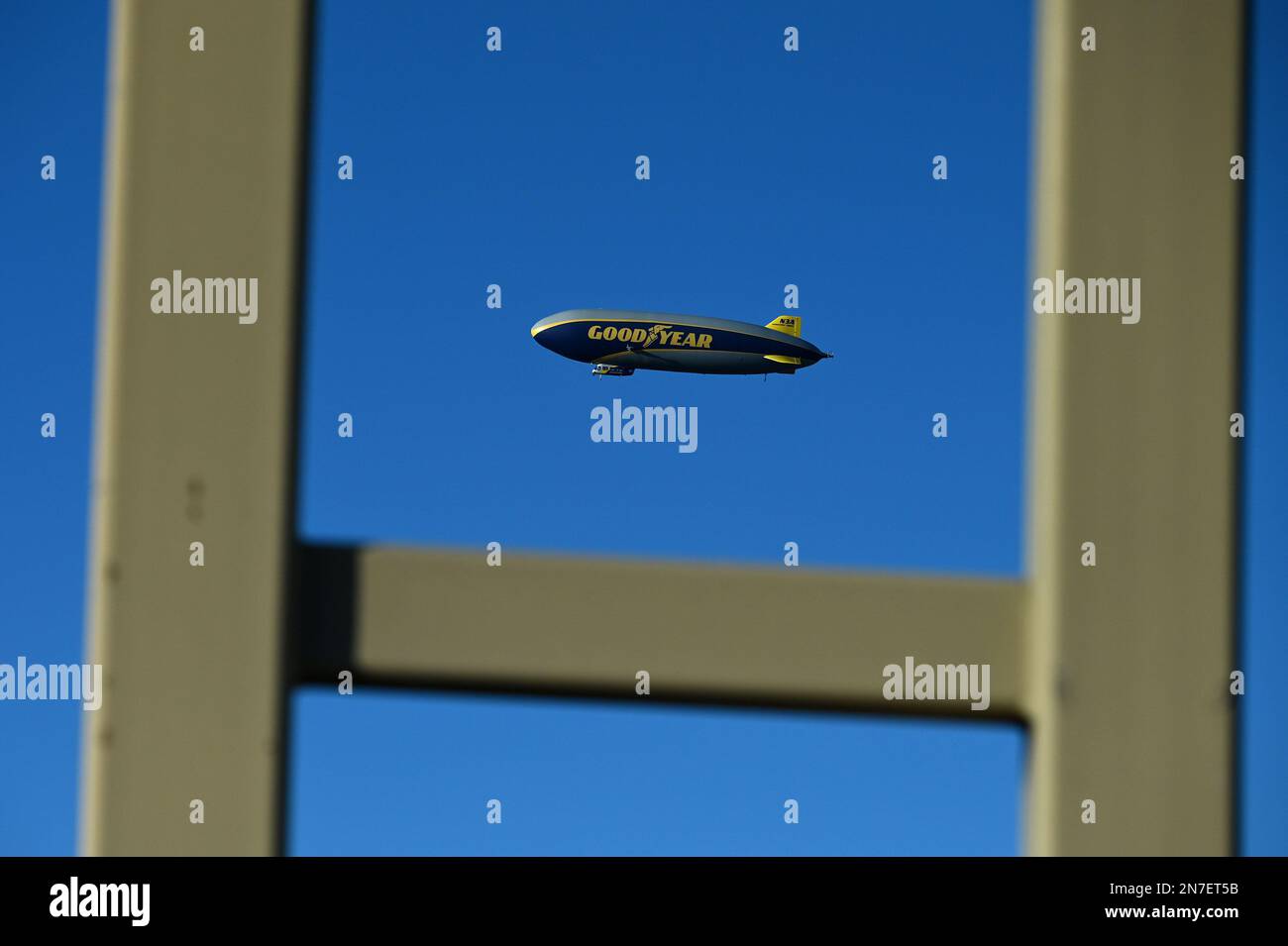 Phoenix, USA. 10th Feb, 2023. The The Goodyear Blimp seen flying days ...