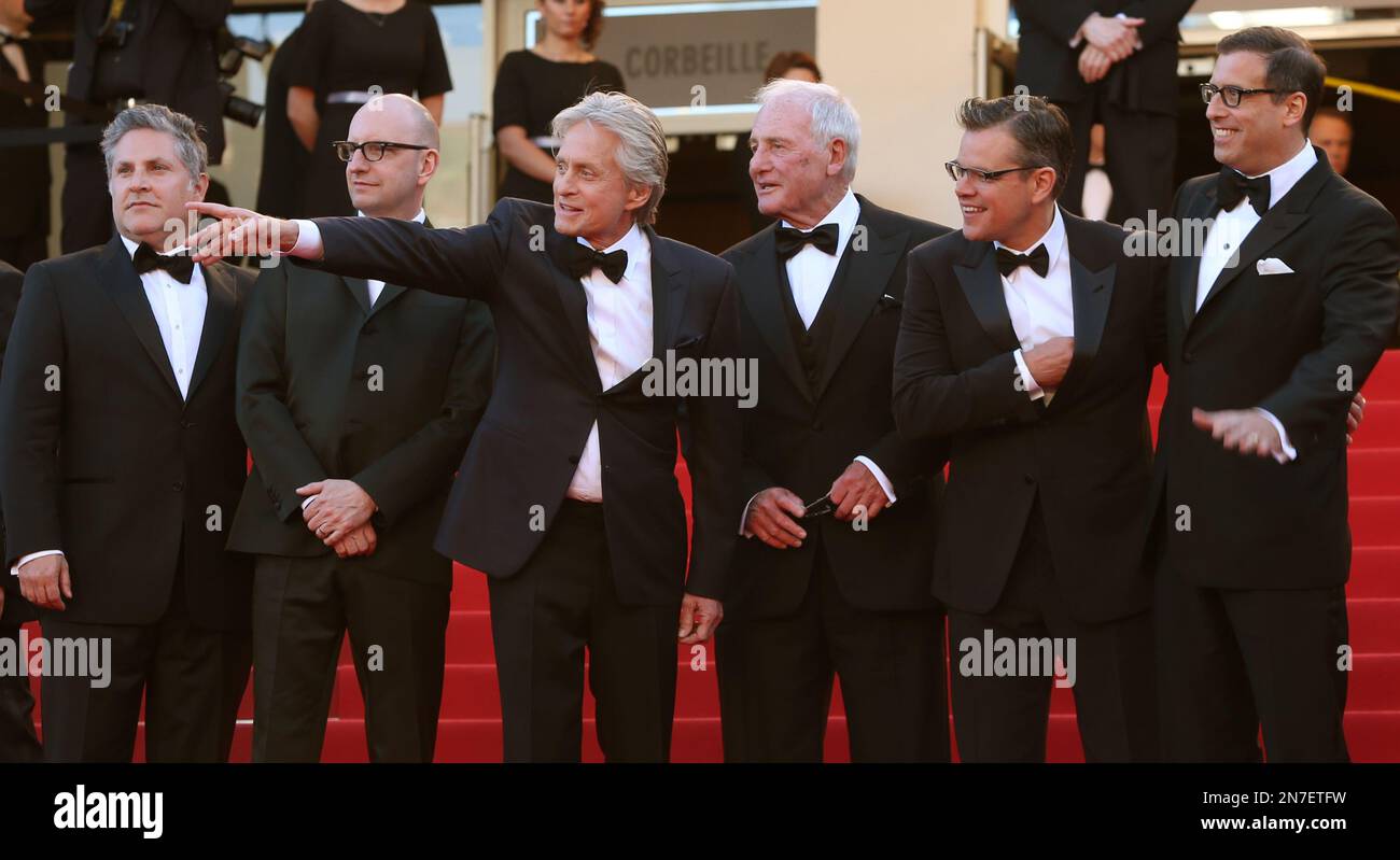 From left, writer Greg Jacobs, director Steven Soderberg, actor Michael ...