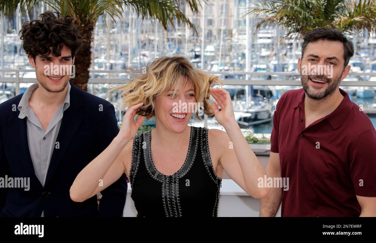 From left, cast members Louis Garrel, director Valeria Bruni Tedeschi ...