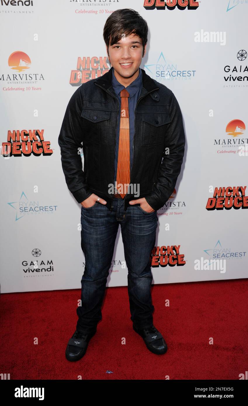 Nathan Kress arrives at the LA premiere of "Nicky Deuce" at the ...