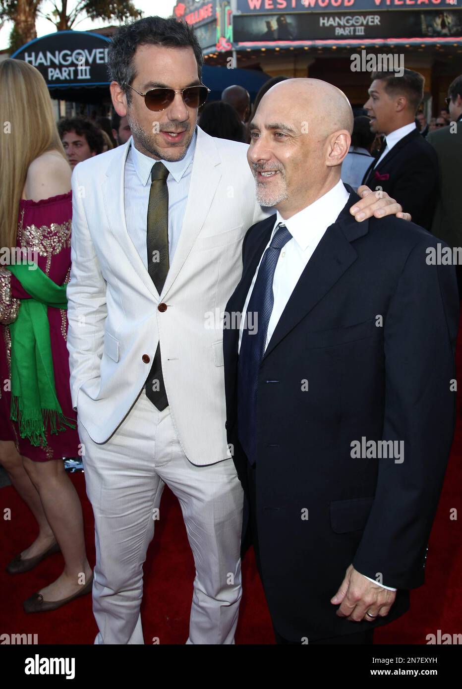 Todd Phillips, left, and Jeff Robinov pose together at the LA Premiere ...