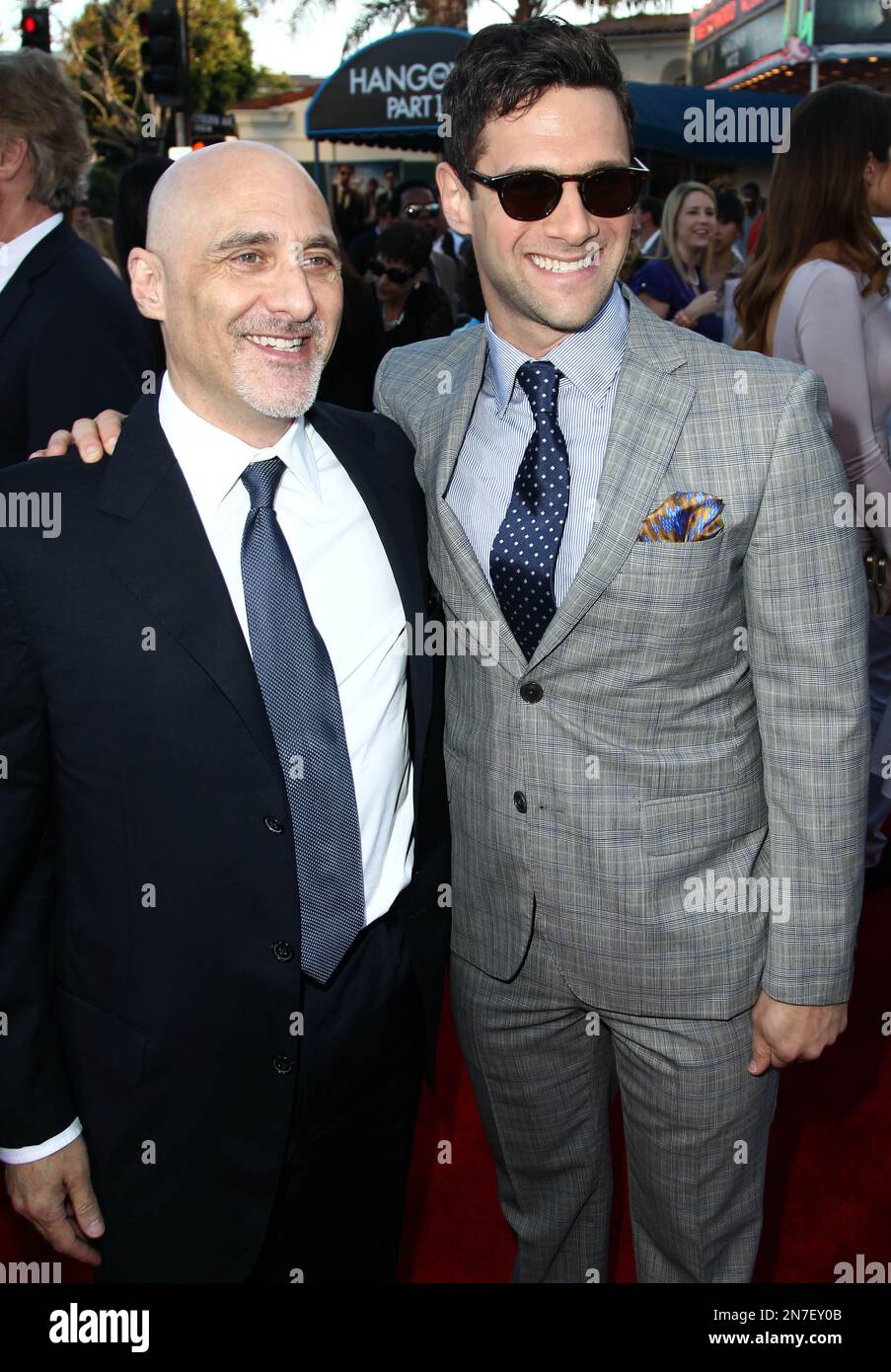Justin Bartha, right, and Jeff Robinov pose together at the LA Premiere ...