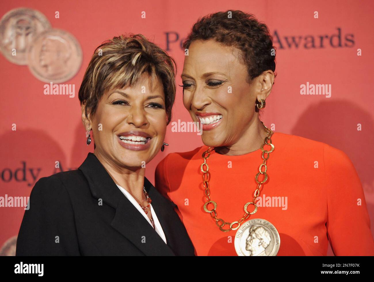 Television journalist Robin Roberts, right, poses with her sister Sally ...