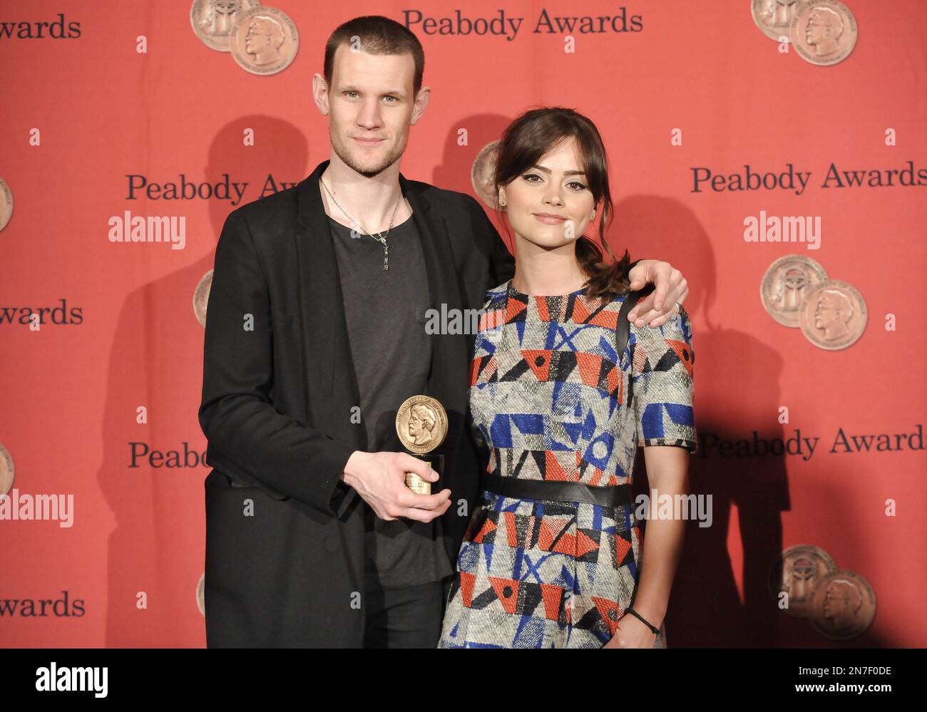 Honorees from the BBC television show "Dr. Who", actor Matt Smith, left, and actress Jenna ...