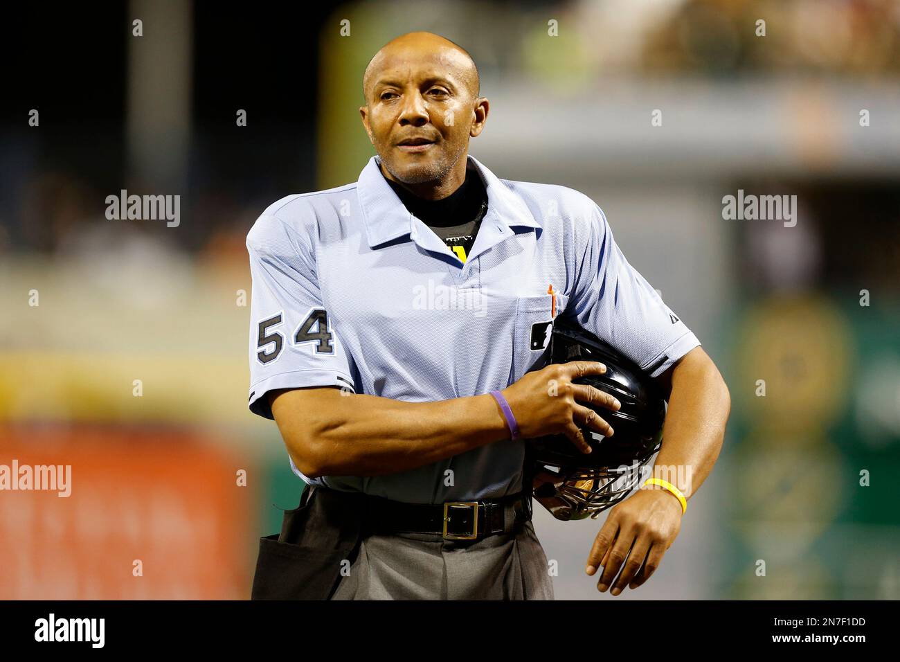 Home plate umpire C.B. Bucknor, during the baseball game between the ...