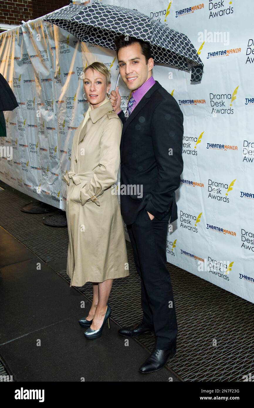 Kim Cravin and Ryan Silverman attend the 2013 Drama Desk Awards on ...