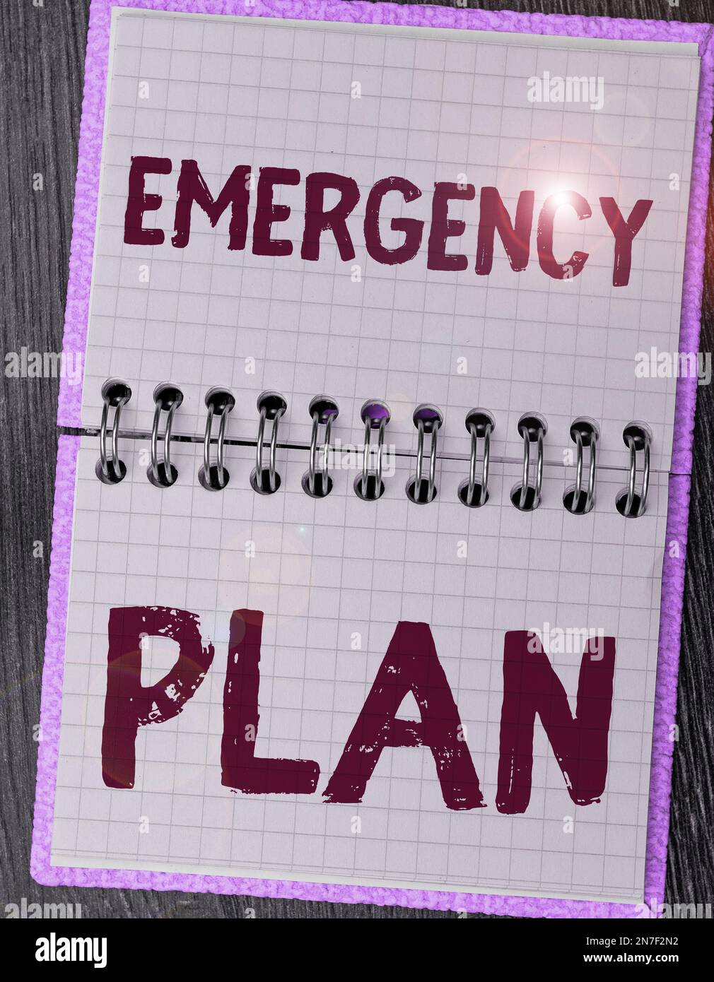 Text caption presenting Emergency Plan. Word for Procedures for ...