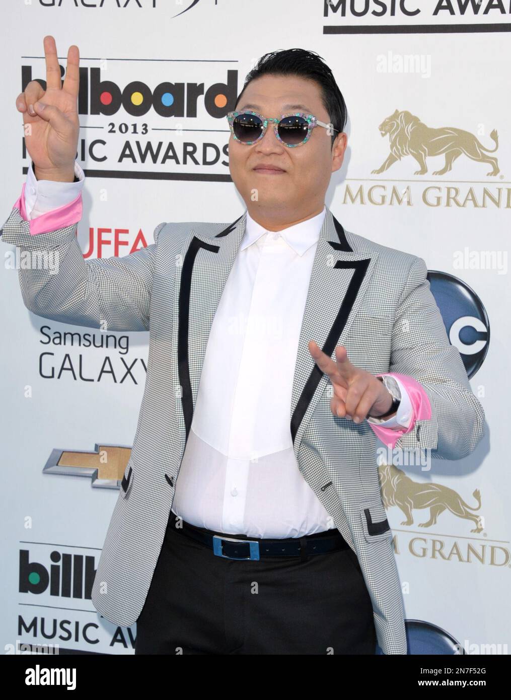 Psy arrives at the Billboard Music Awards at the MGM Grand Garden Arena ...