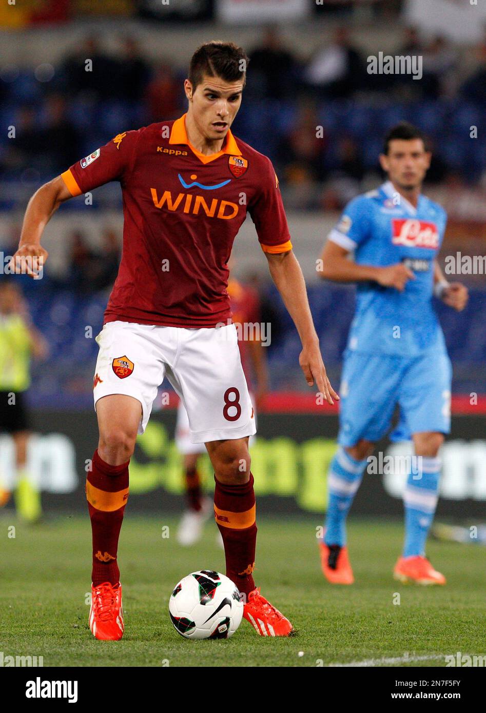 AS Roma forward Erik Lamela, of Argentina, controls the ball during a ...
