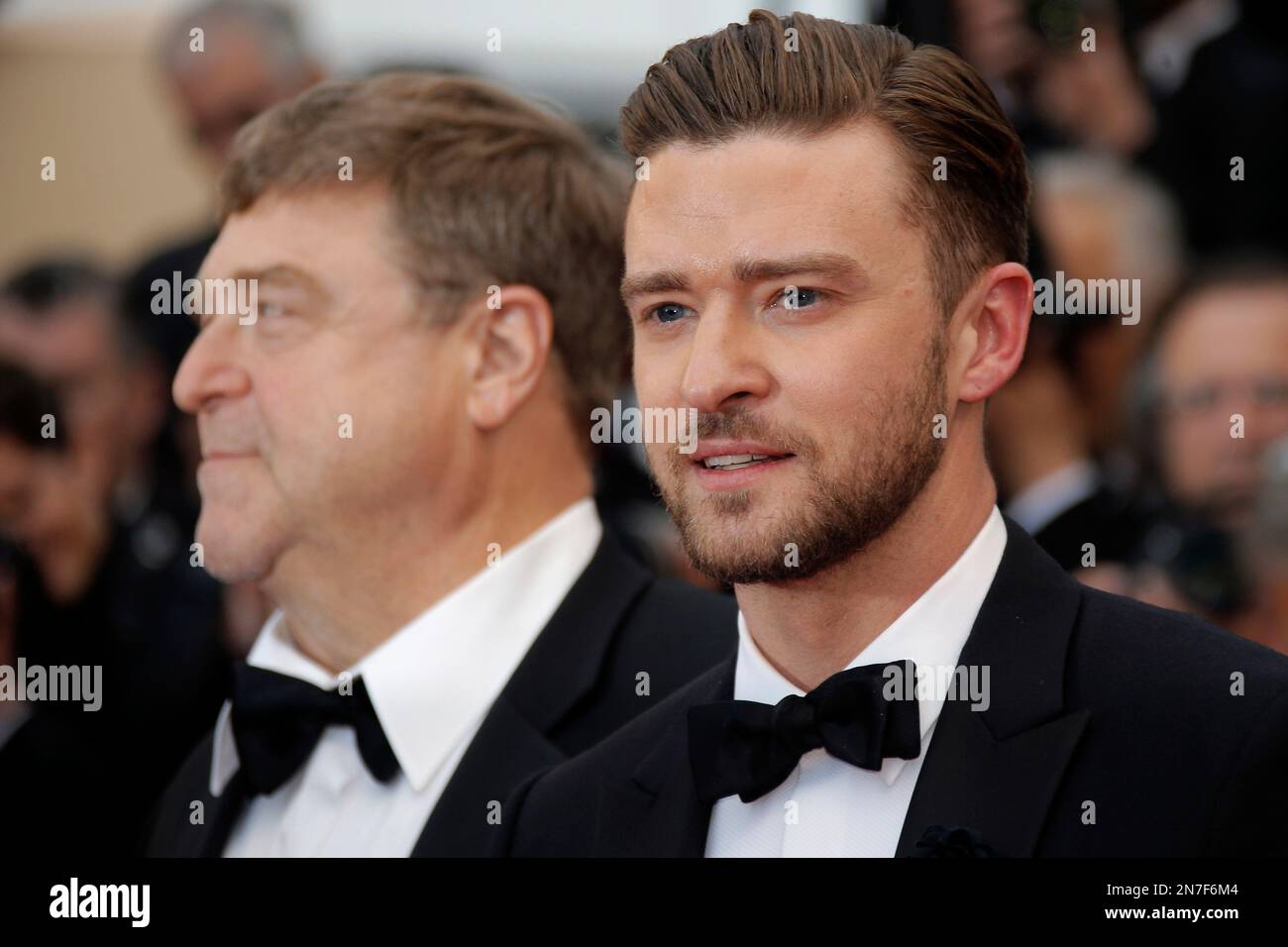 Actors John Goodman, left, and Justin Timberlake arrive for the ...
