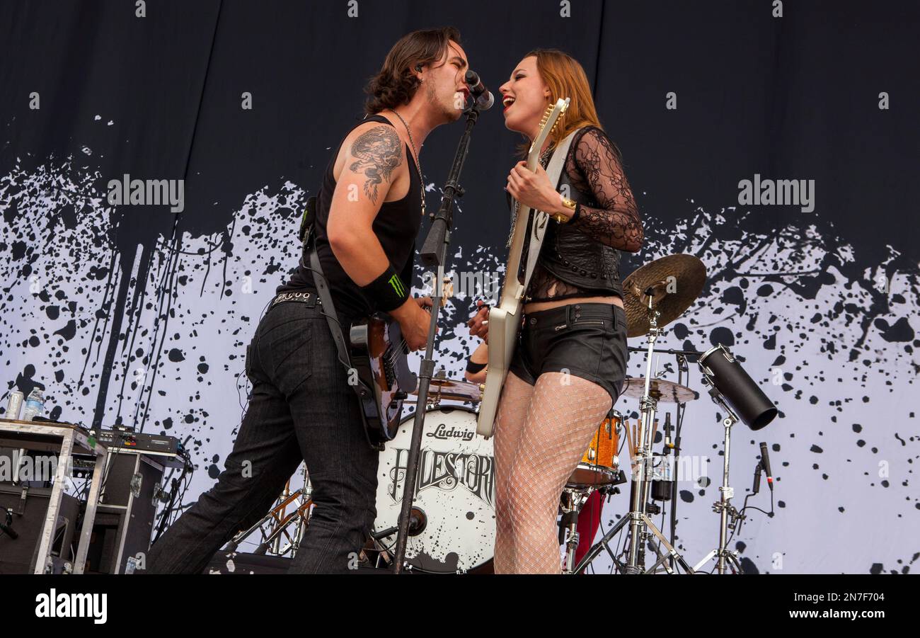 Joe Hottinger and Lzzy Hale of Halestorm perform at Rock on the Range ...