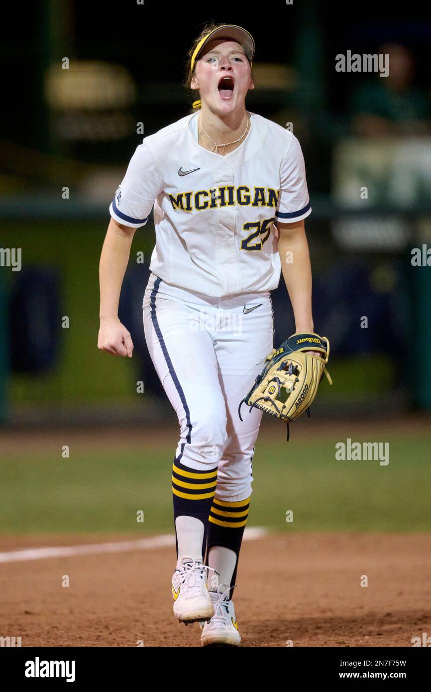 Michigan Wolverines third baseman Audrey LeClair (25) during a game ...