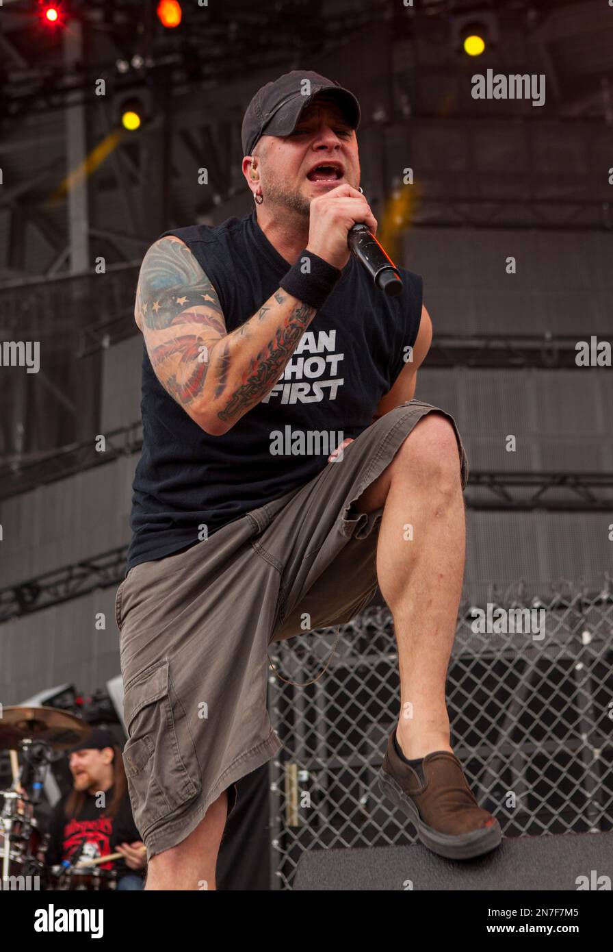 Singer Philip Labonte of All That Remains performs at Rock on the Range ...