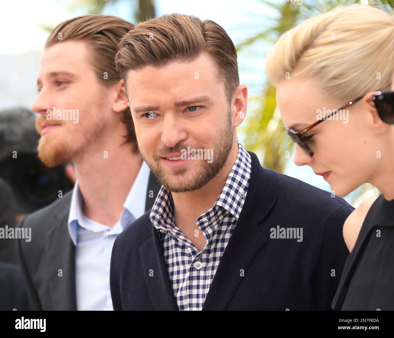 From left, actors Garrett Hedlund, Justin Timberlake and Carey Mulligan ...