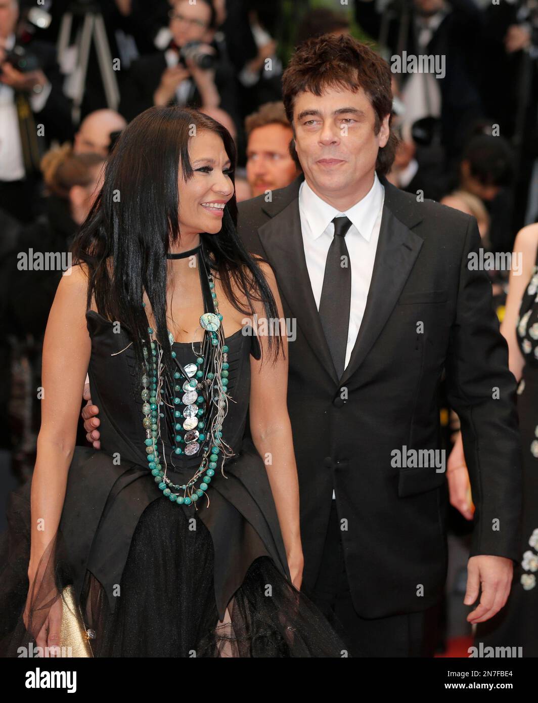Actors Benicio Del Toro and Michelle Thrush arrive for the screening of ...