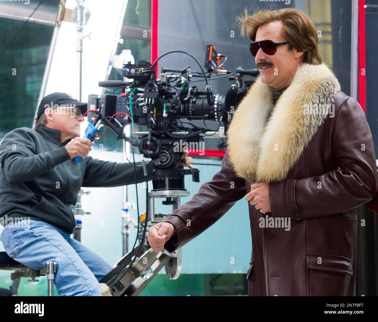 Will Ferrell films "Anchorman: The Legend Continues" on Saturday, May ...