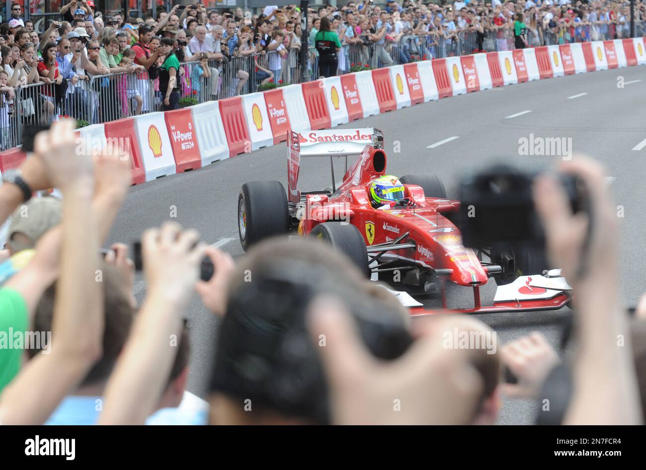 Brazilian Formula One racing driver Felipe Massa drives a Ferrari car ...
