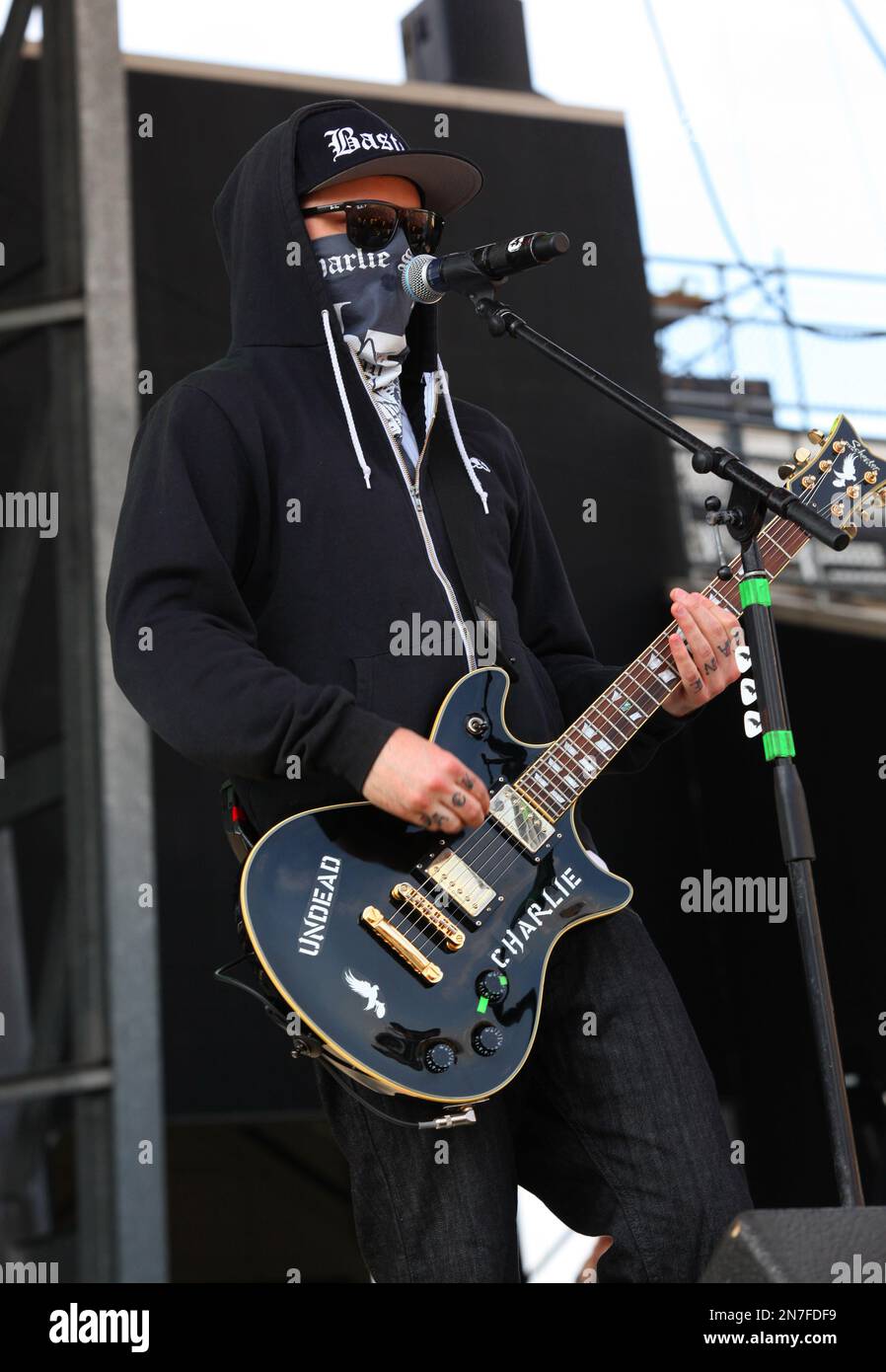 Jordon Terrel aka “Charlie Scene” of Hollywood Undead performs at Rock ...