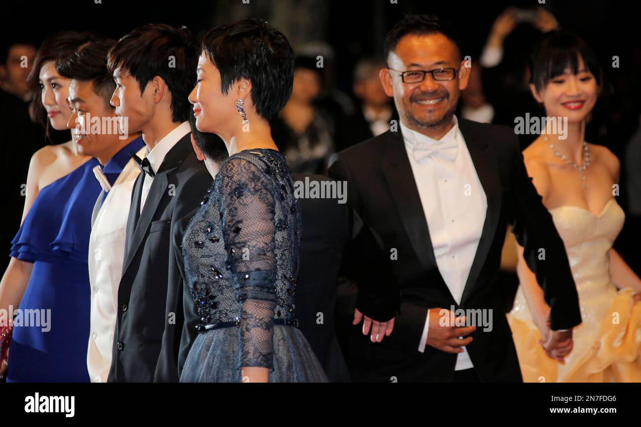 Cast, from left to right, Baoqiang Wang, Lanshan Luo, Tao Zhao, Jiang Wu and Meng Li pose for ...