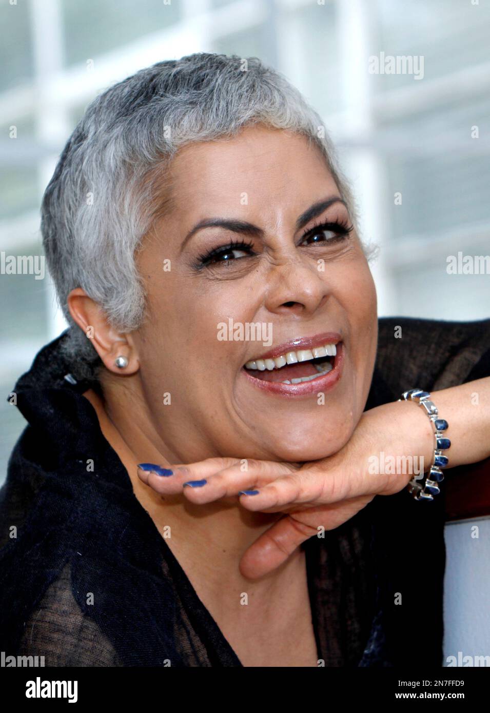 Mexican singer Eugenia Leon poses for photos in Mexico City, Friday ...