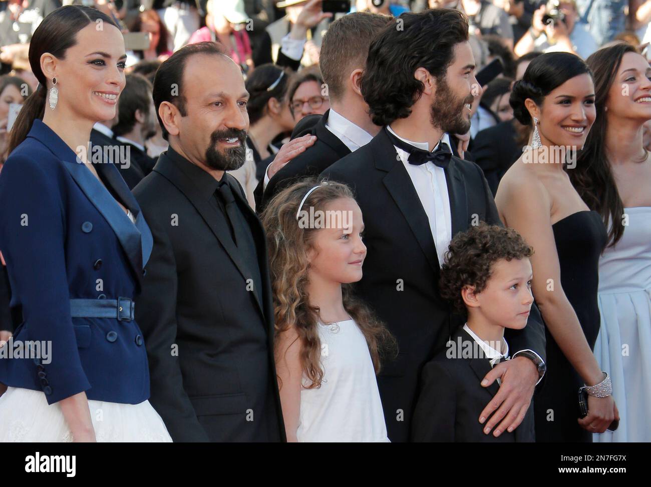 Cast members from left, Berenice Bejo, director Asghar Farhadi, Jeanne ...