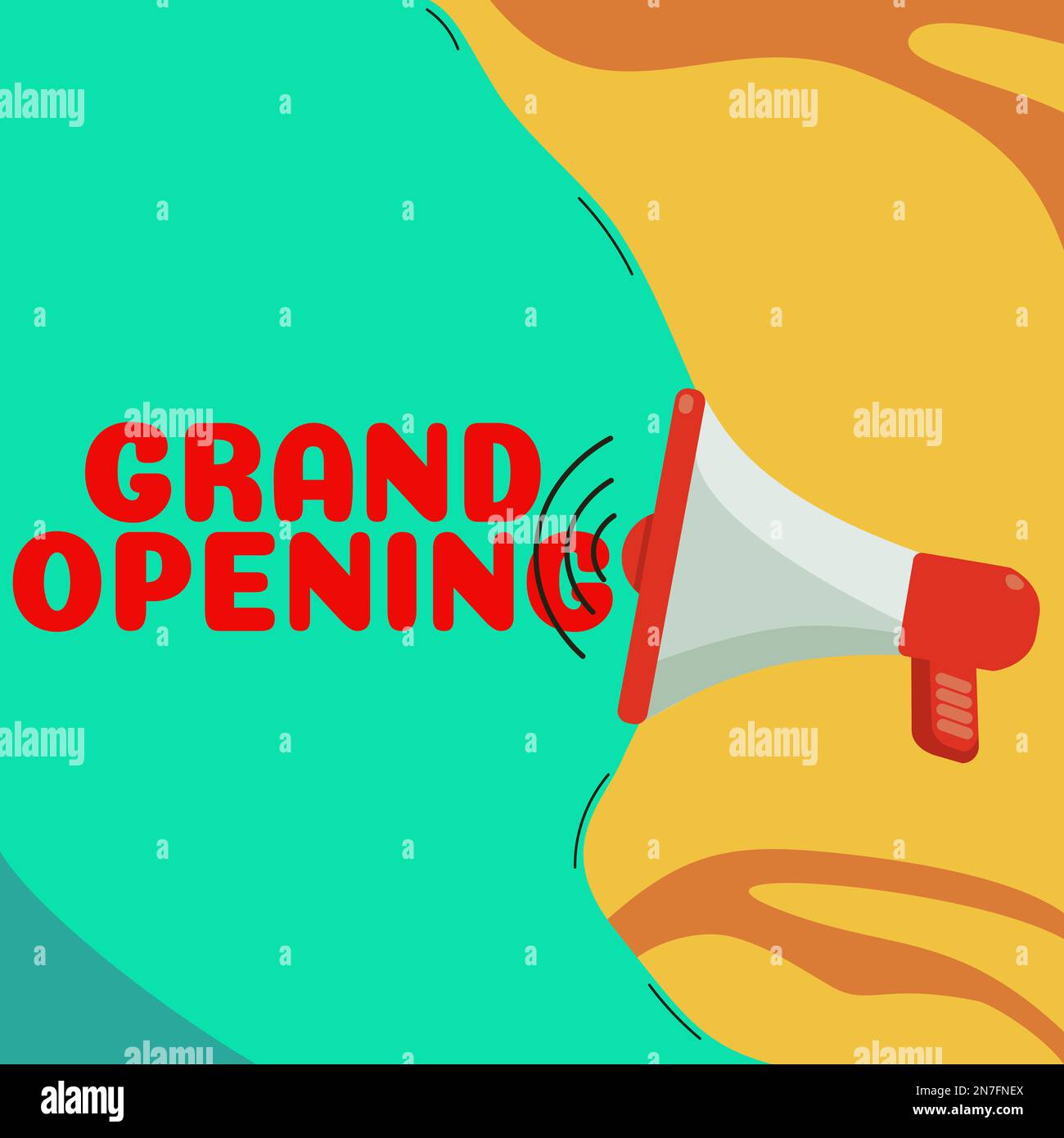 Text caption presenting Grand Opening. Business showcase Ribbon Cutting ...