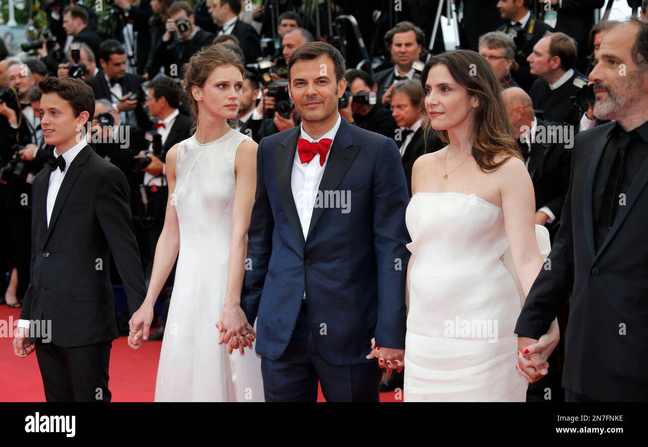 From left, actors Fantin Ravat, Marine Vacth, director Francois Ozon ...