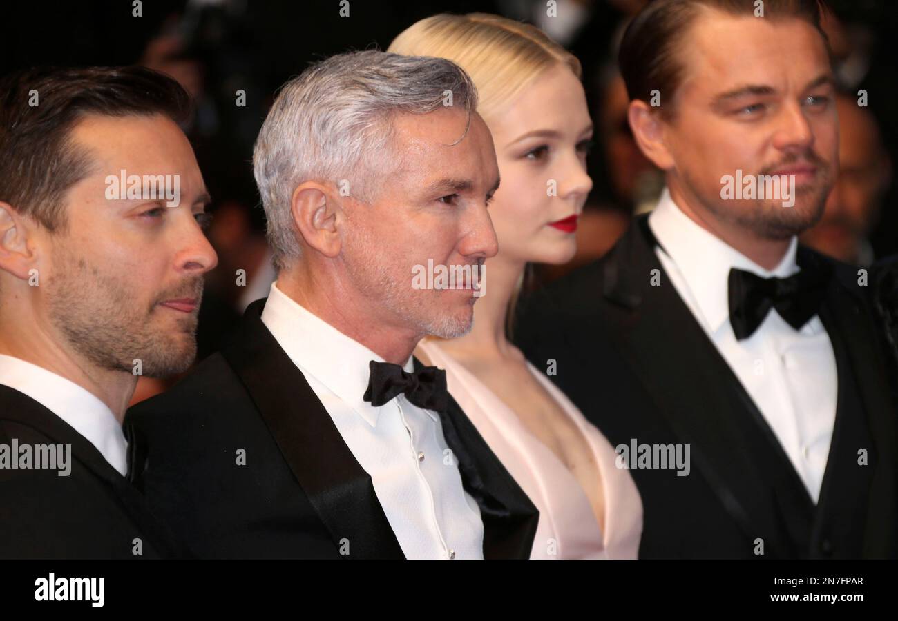 From left, actor Tobey Maguire, director Baz Luhrmann, actors Carey ...