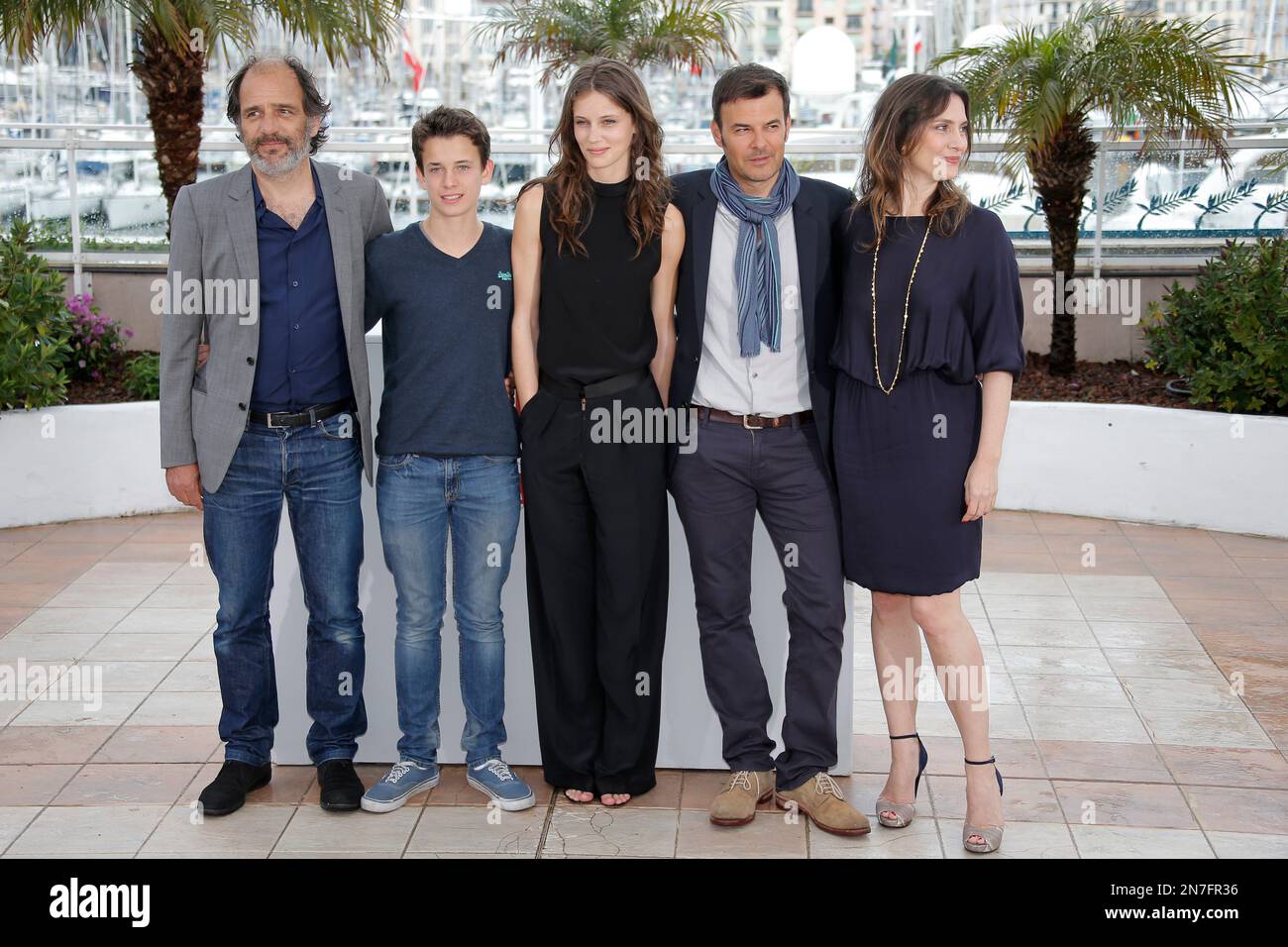 From left, actors Frederic Pierrot, Fantin Ravat, actress Marine Vacth ...