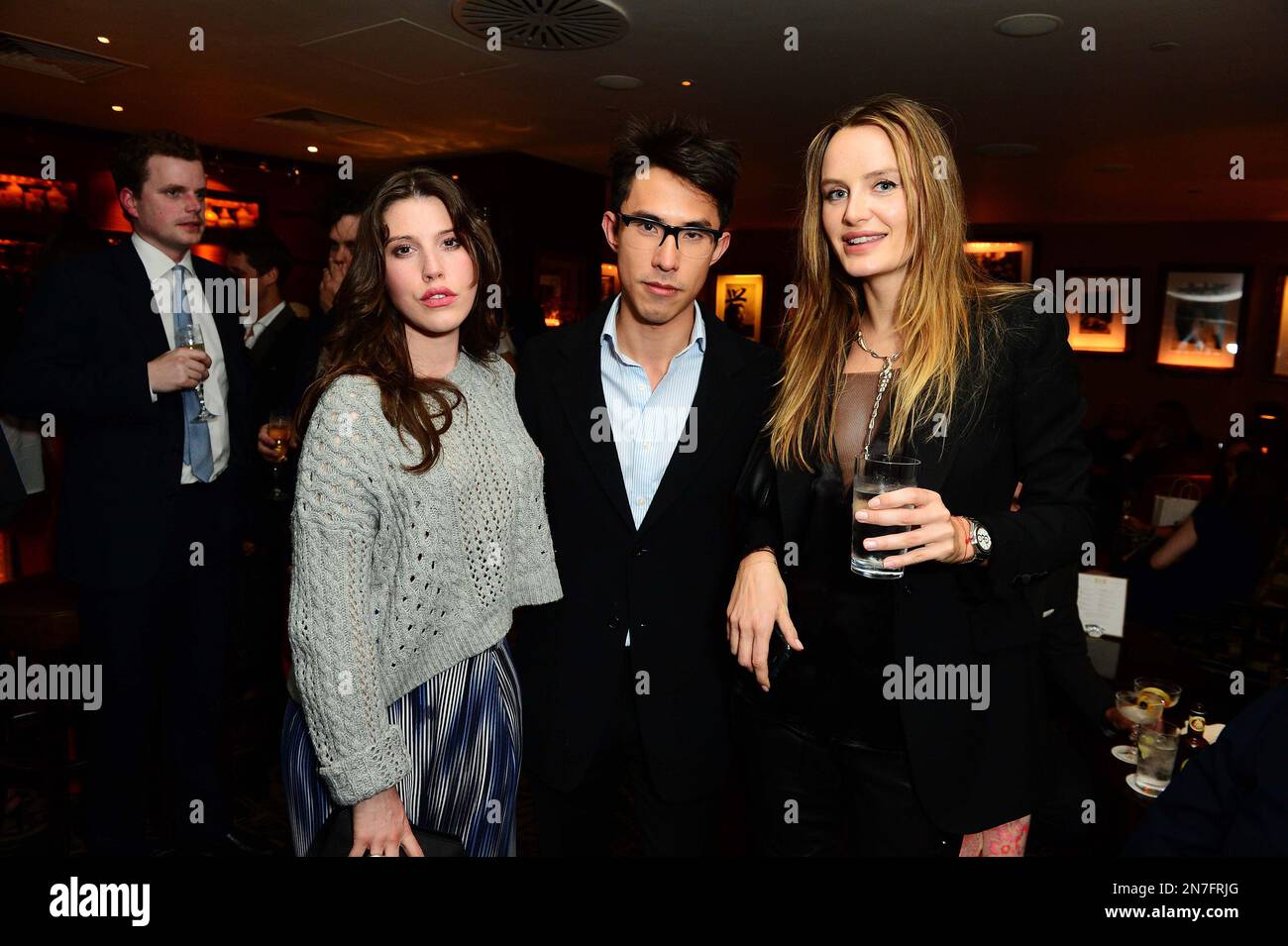 Lily Lewis, Edward Tang and Masha Markova Hanson seen at Johnnie Walker ...