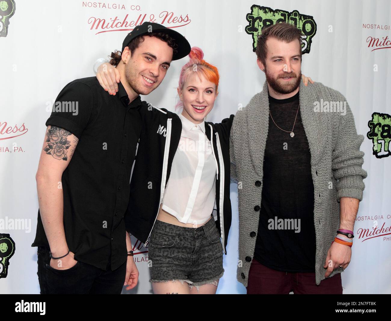 Alternative rock band Paramore pose for photos backstage at the Radio ...
