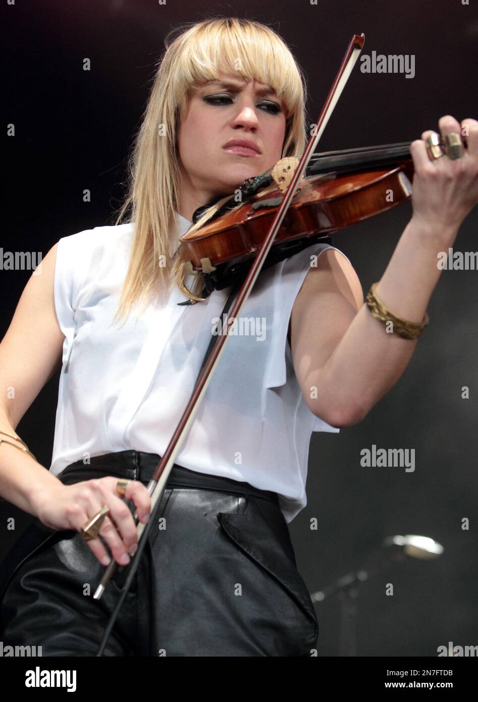 Anna Bulbrook of the rock band The Airborne Toxic Event performs on ...