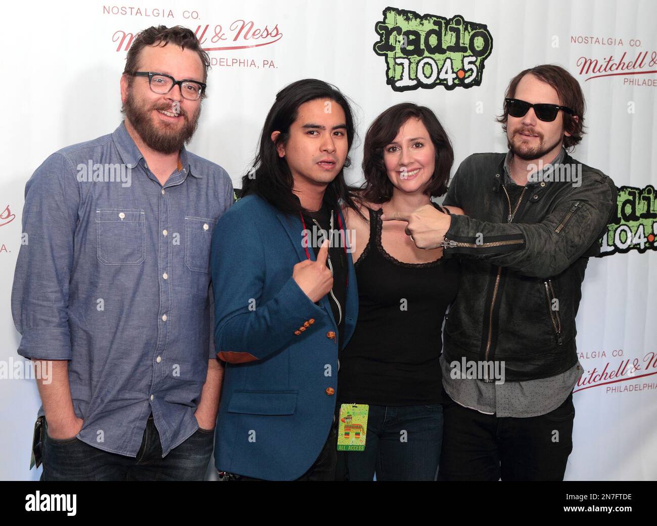 Alternative rock band Silversun Pickups pose for photos backstage at ...