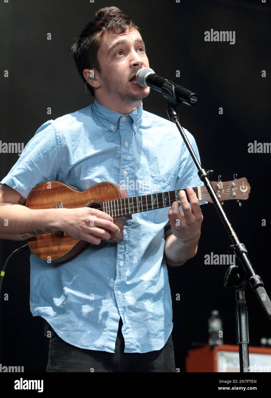 Tyler Joseph of the rock band Twenty One Pilots performs on stage ...