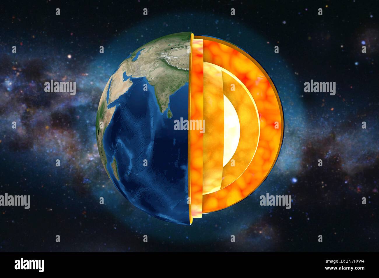 Earth's internal structure, illustration Stock Photo - Alamy