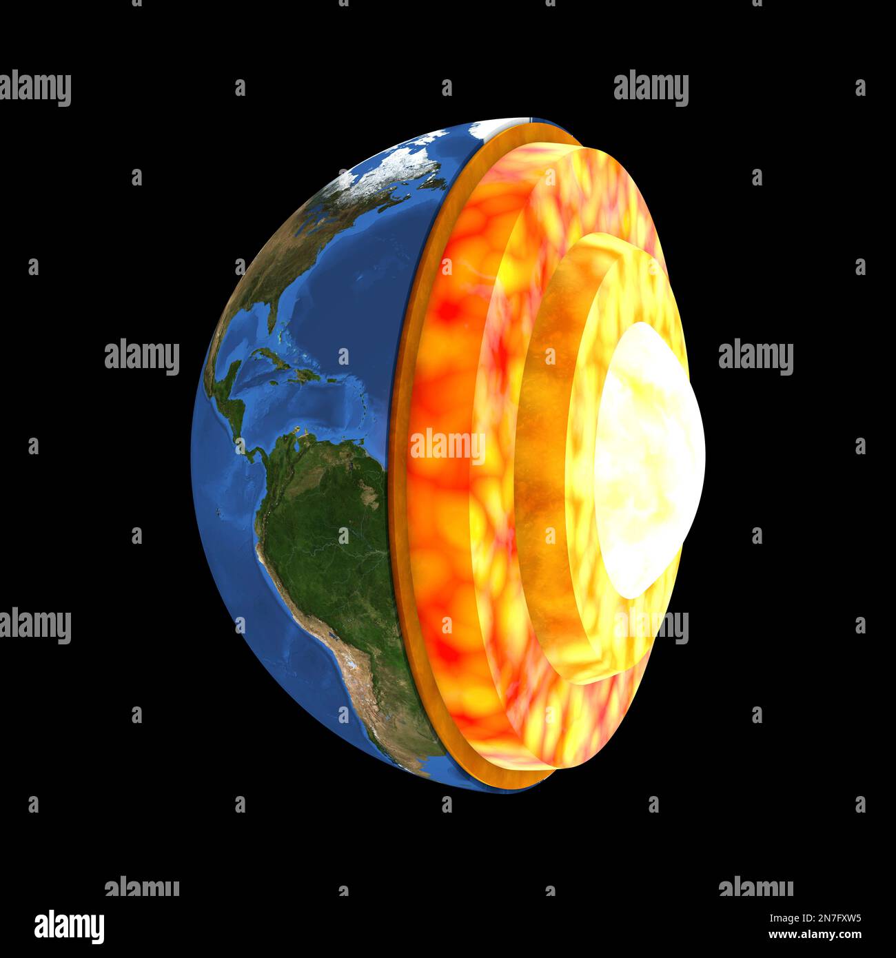 Earth's internal structure, illustration Stock Photo - Alamy