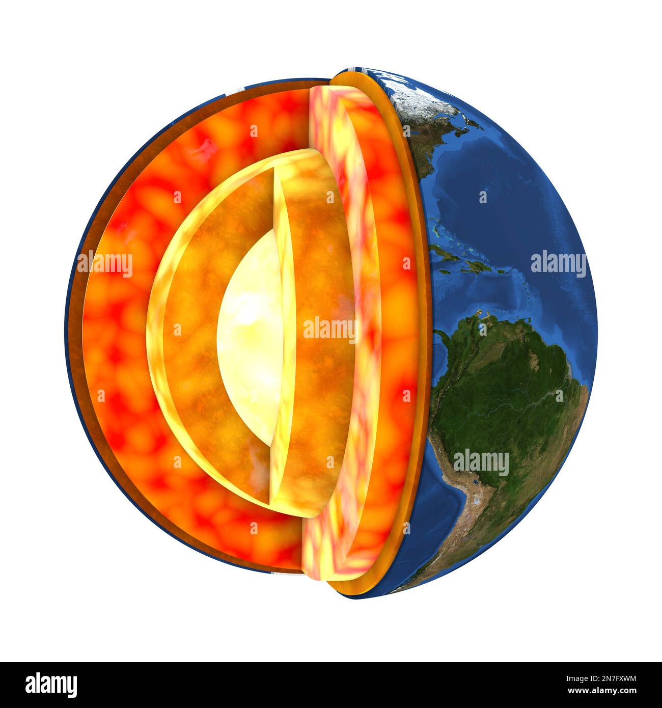 Earth's internal structure, illustration Stock Photo - Alamy