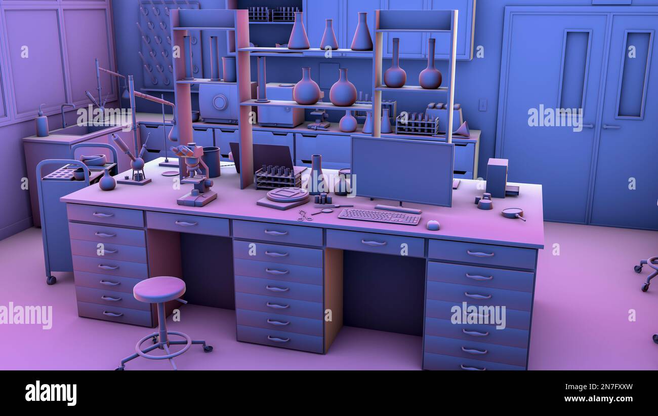 Chemical laboratory, illustration Stock Photo - Alamy