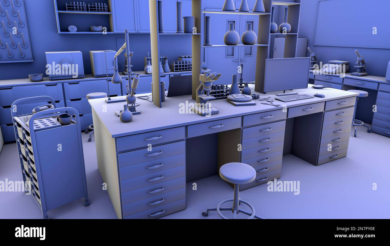 Chemical laboratory, illustration Stock Photo - Alamy